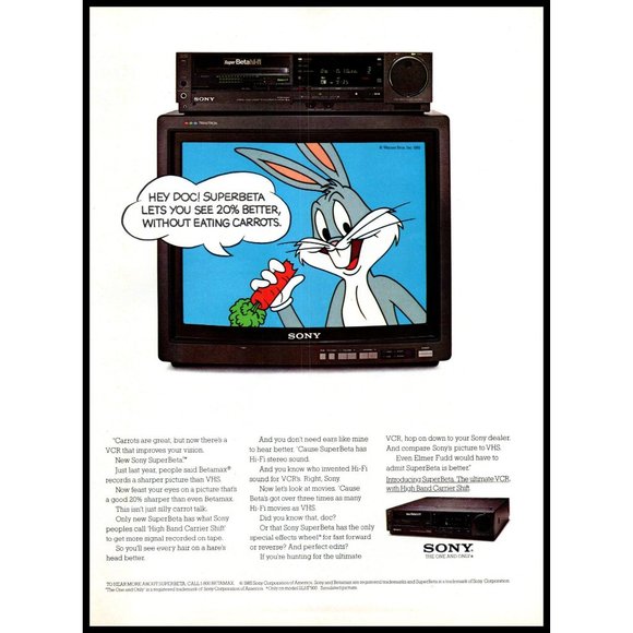 Sony | Art | 985 Sony Superbeta Vcr Video Cassette Recorder Vintage ...